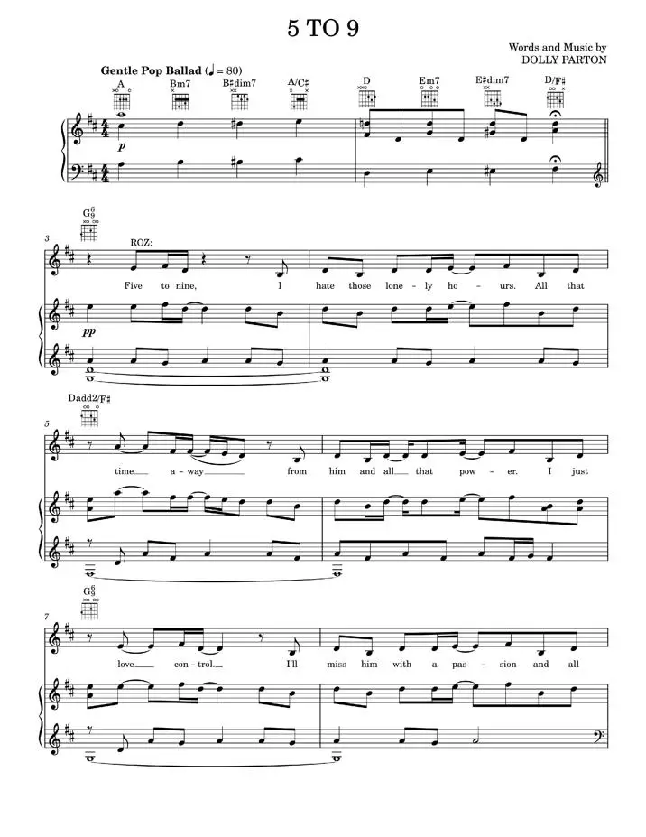 5 To 9 from 9 To 5 The Musical 9 To 5 Musical Dolly Parton Piano 5-to-9-from-9-to-5-the-musical-9-to-5-musical-dolly-parton-piano