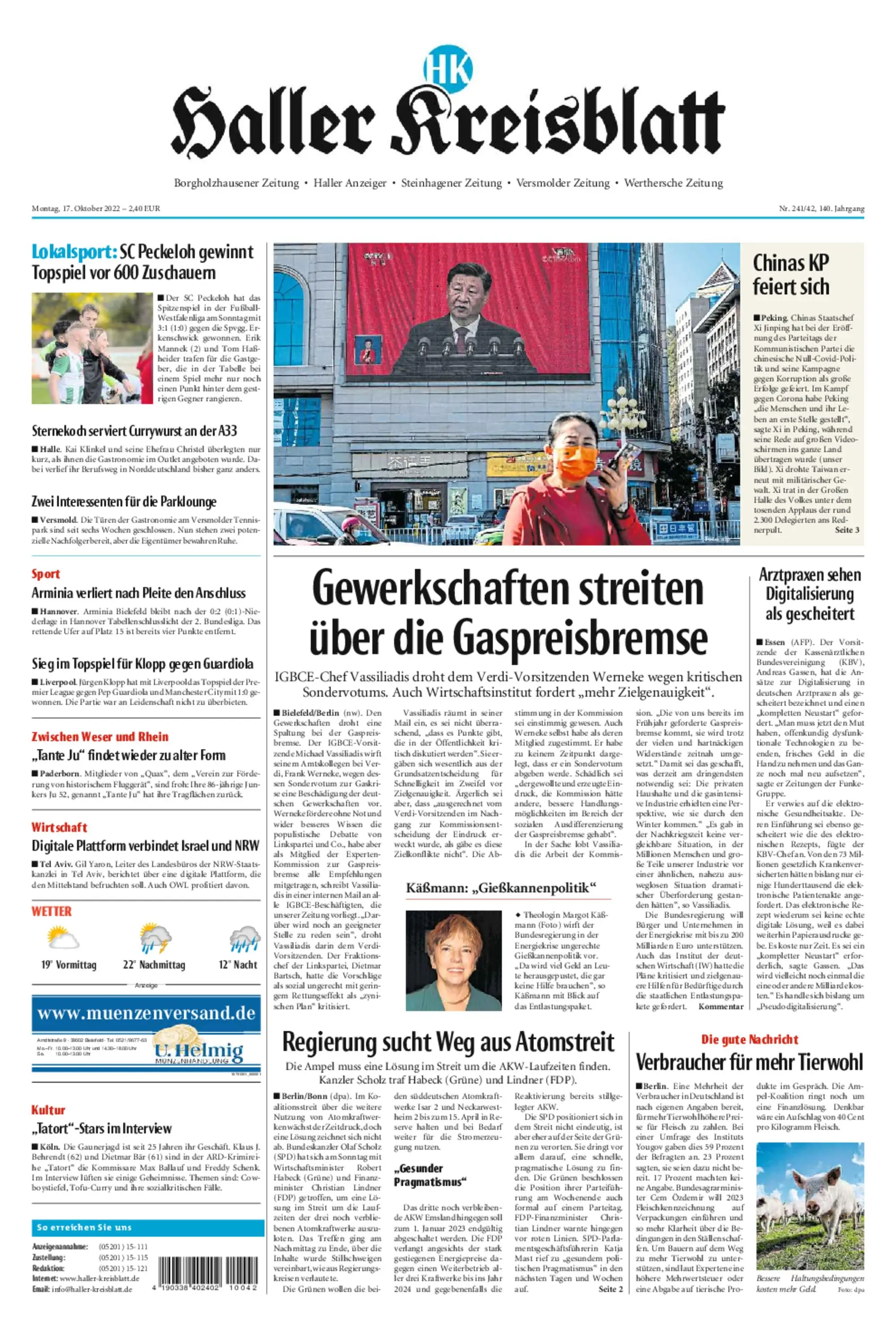 Haller Kreisblatt – 17. Oktober 2022 / AvaxHome Haller Kreisblatt – 17. Oktober 2022 / AvaxHome