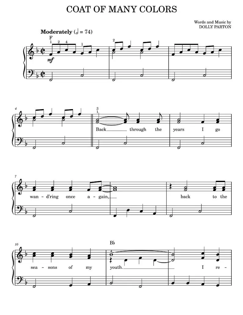 Dolly Parton Coat Of Many Colors Lyrics And Chords at Courtney Jacks blog