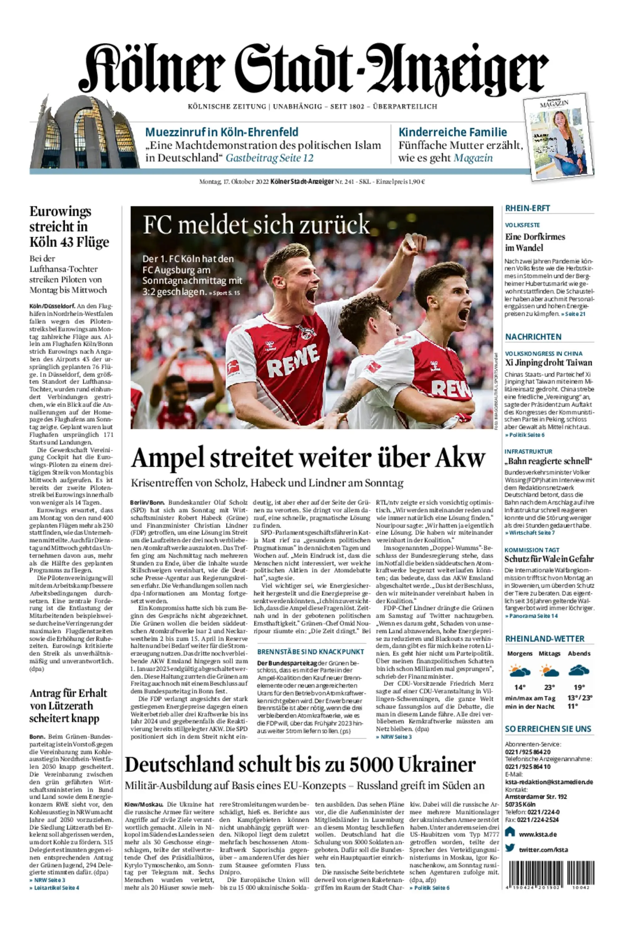 Kölner Stadt-Anzeiger Köln-Land/Erftkreis – 17. Oktober 2022 / AvaxHome