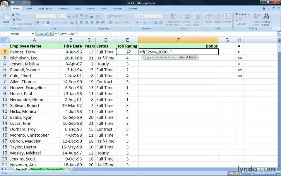 Excel 2007 Advanced Formulas And Functions AvaxHome