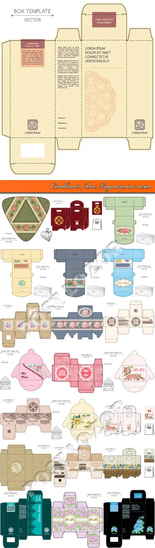 Cardboard Box Layout print vector / AvaxHome